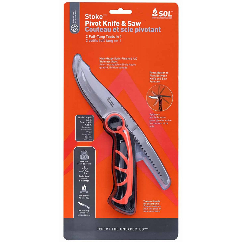 Couteau de survie et scie Stoke Sol - Couteaux de survie bushcraft - Inuka