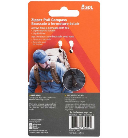 SOL - Boussole Zipper Pull - Les boussoles - Inuka